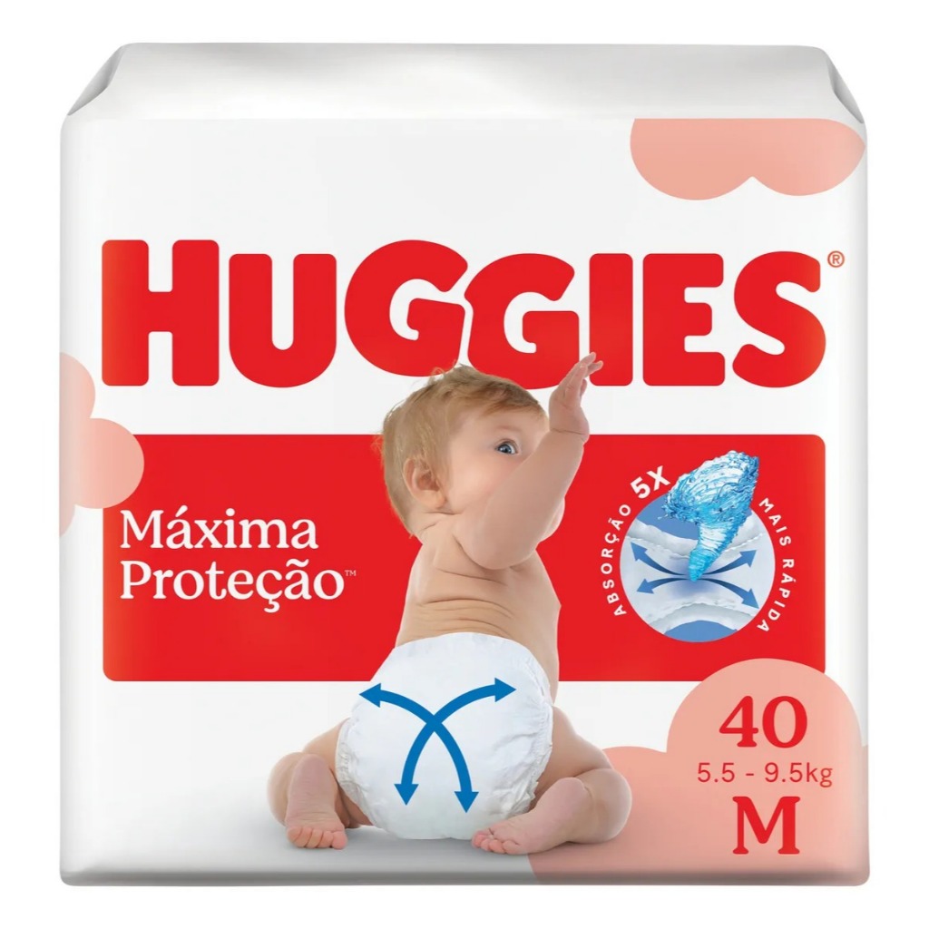 Fraldas Huggies Descartáveis Infantis Maxima Proteção Tamanhos P | M ...