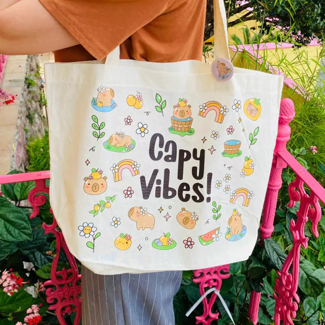 TOTE BAG CAPIVARAS NO VERÃO | Shopee Brasil