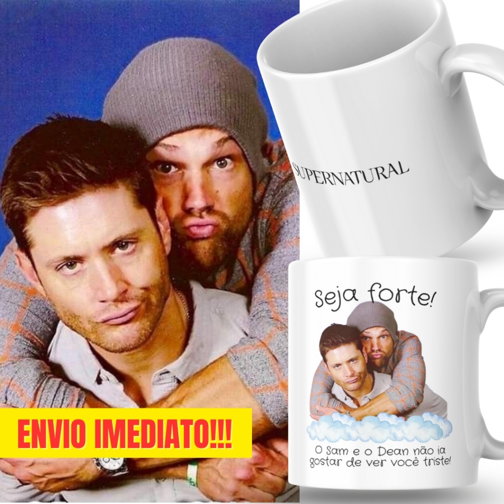 Caneca Xicara Porcelana 325ml Seja Forte Sam Dean Supernatural ...