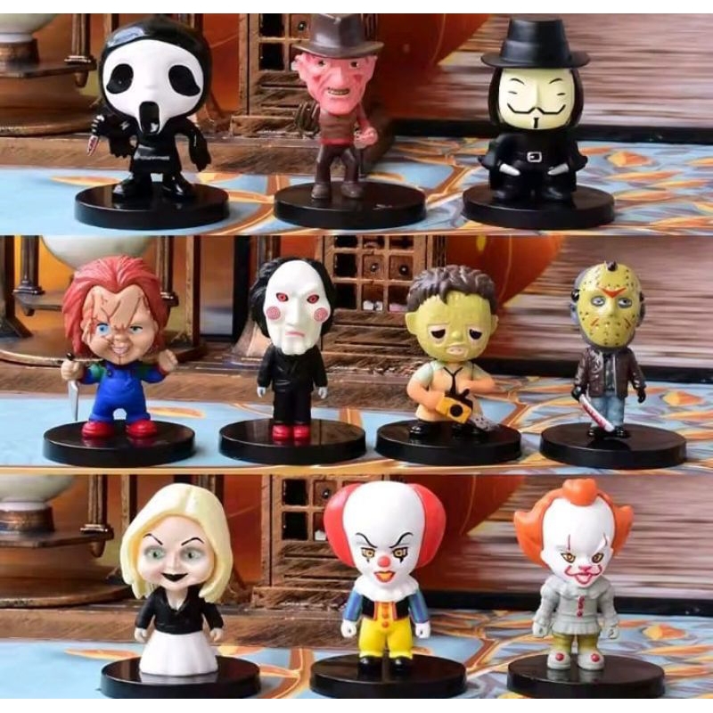 Coleção 10 Bonecos séries e filmes de Terror Jason Freddy Tchuck Pânico ...