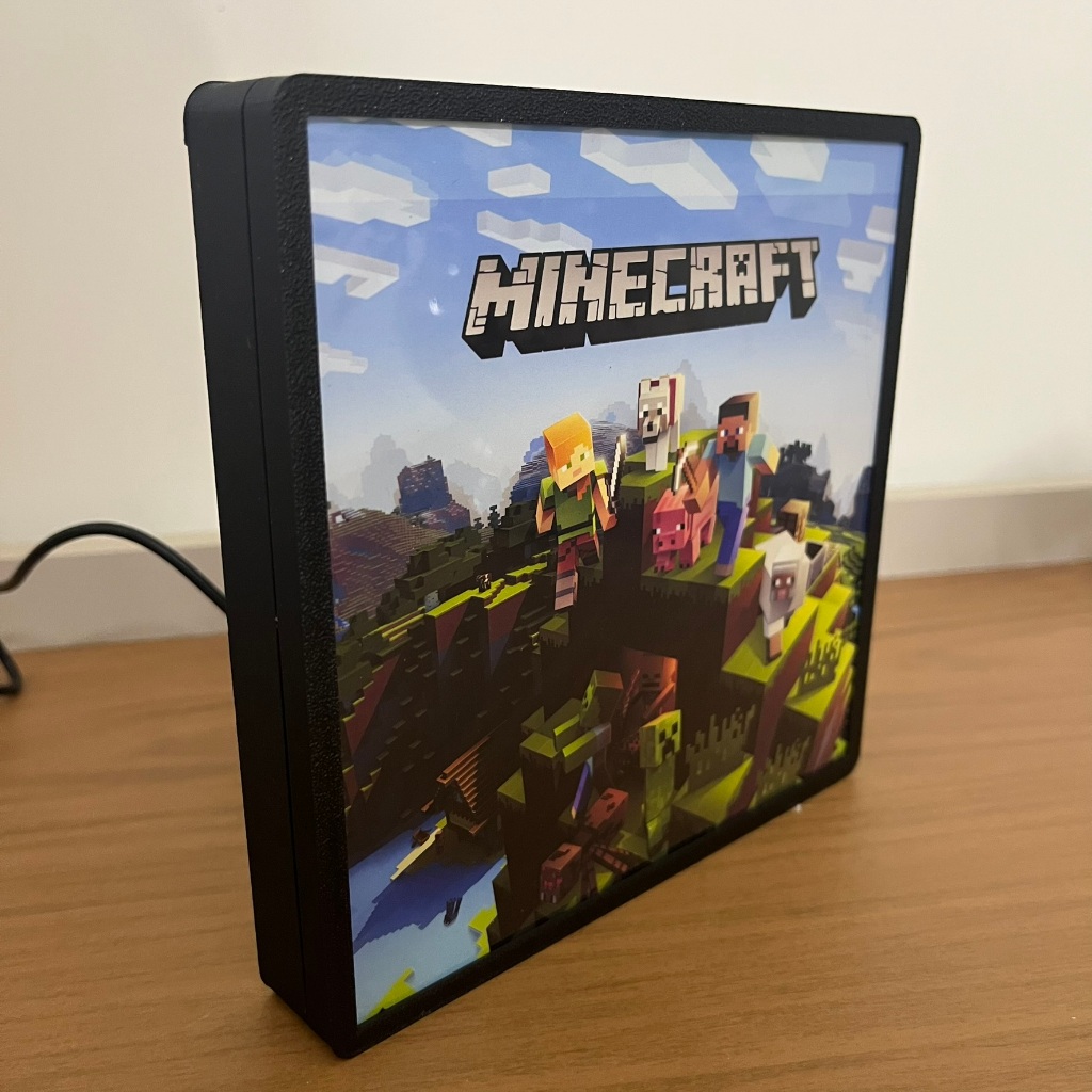 Luminária Minecraft Steve Alex Creeper E Porco Led Usb 3d | Shopee Brasil