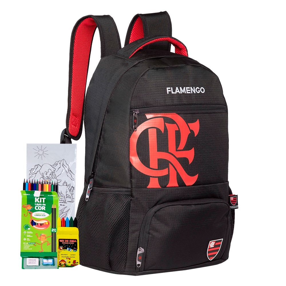Mochila Flamengo Oficial Alças Acolchoadas Infantil Time Rubro Negro ...