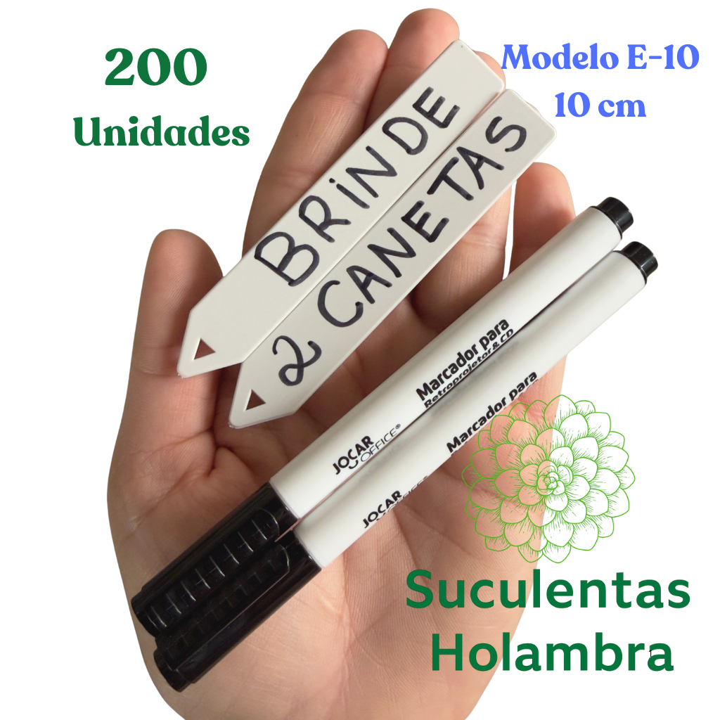 Kit 200 Unidades Plaquinha De Identificação de Plantas E-10 (10 cm de ...