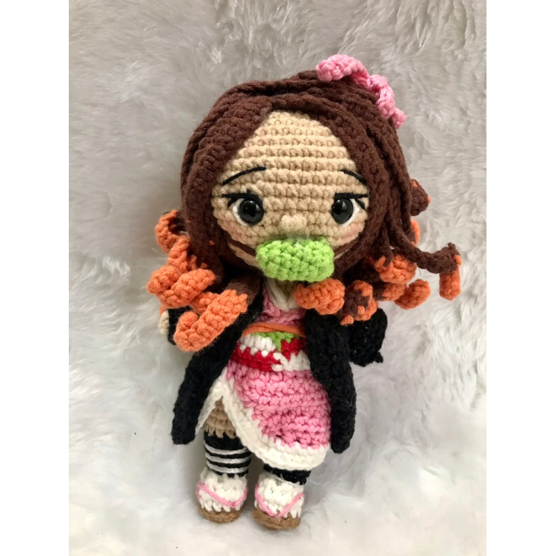 Nezuko Kamado Amigurumi Boneca de Crochê Personagem Anime 15cm | Shopee ...