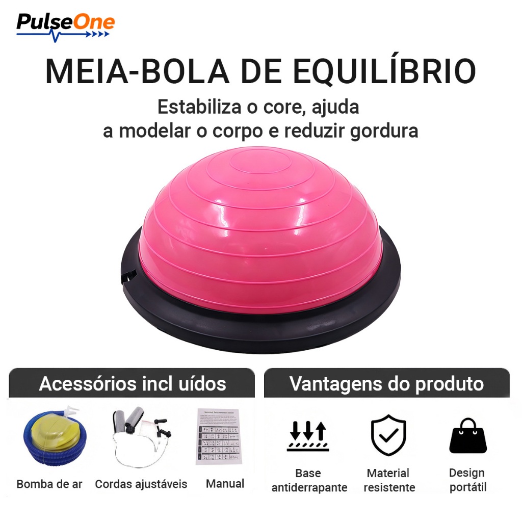 Bosu Ball 46cm Multiuso - Ideal para Yoga, Pilates, Reabilitação e ...