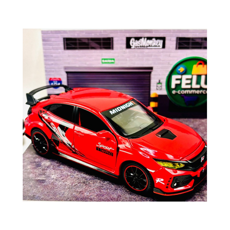 Miniatura Honda Civic Type R G10 1:32 Acende Faróis super modificado ...