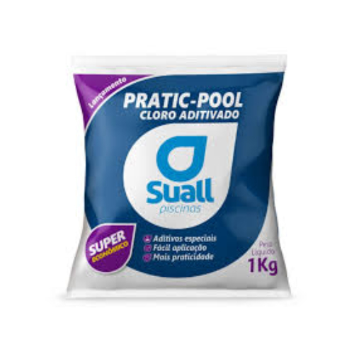 Cloro Piscina Pratic Pool 1Kg Suall Para Piscinas de Plástico, Fibra e ...