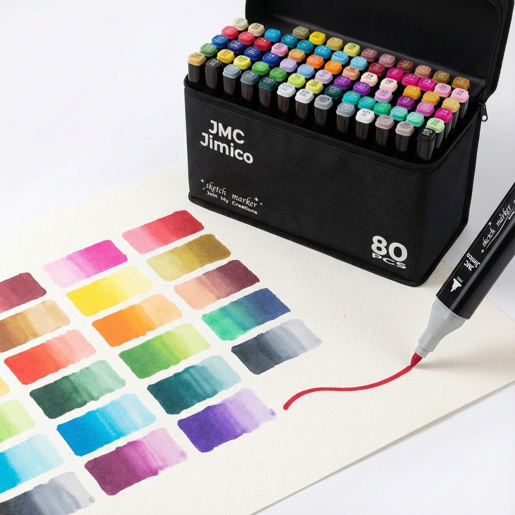 Kit Completo com Estojo 60/80 Cores - Marcador para Arte, Design e ...