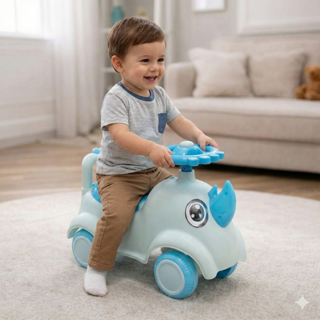 Andador Infantil Rinoceronte Azul Primeiros Passos Seguro INMETRO +12 ...