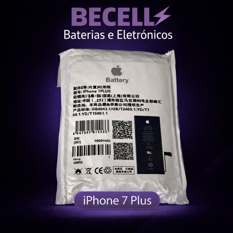 Bateria para iPhone 7 Plus - Lacrada + NF + Entrega Direta | Shopee Brasil
