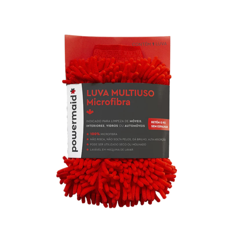 LUVA MICROFIBRA CHENILE TAM UNICO VERMELHO | Shopee Brasil
