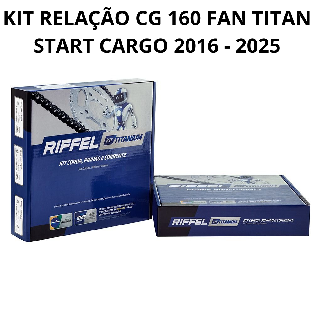 Kit Relação Transmissão Moto Riffel Original Cg 160 Fan Titan Start ...