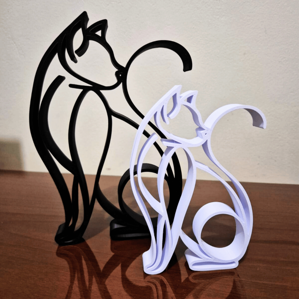 Escultura Gato Silhueta Design Moderno Minimalista Enfeite Sala Quarto ...