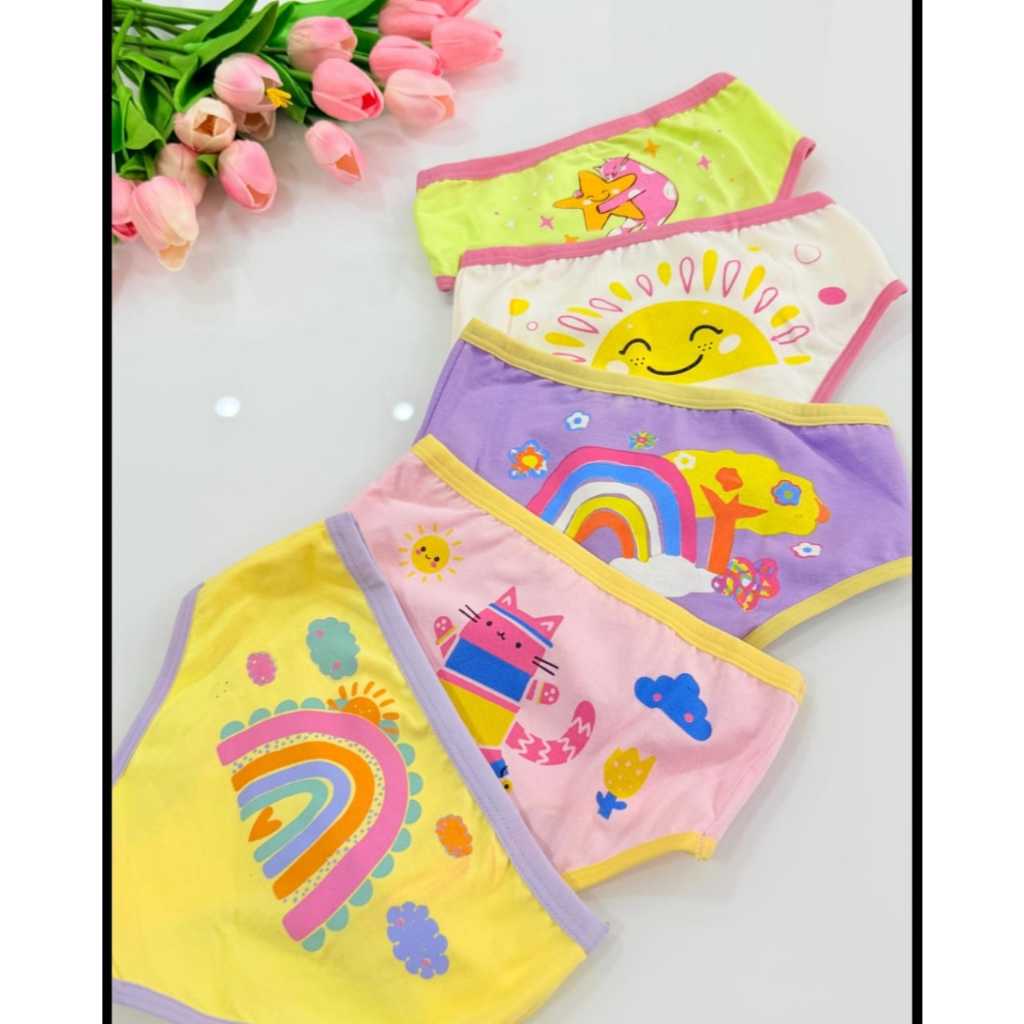 Kit Calcinha Infantil Menina Algodão Estampada | Cintura Alta | Forro ...