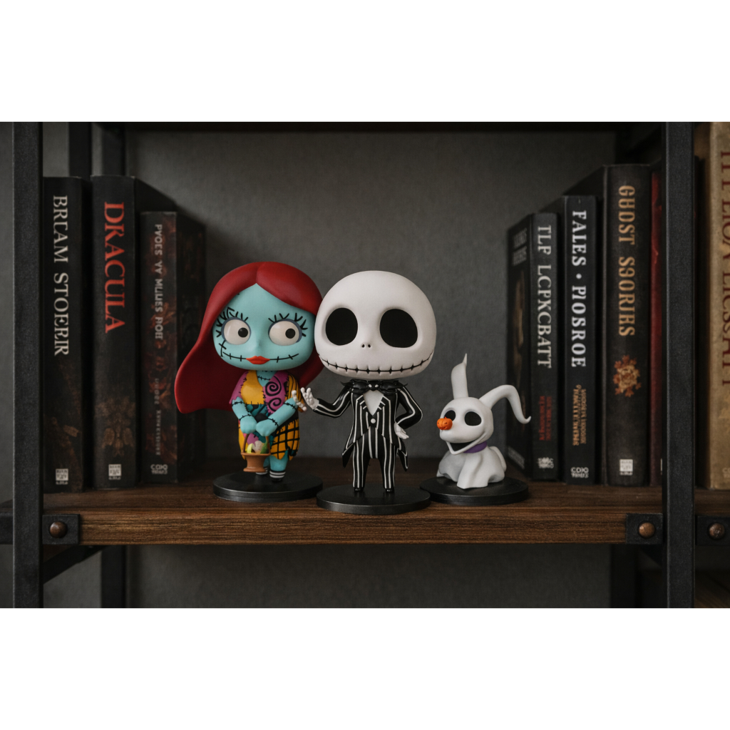 Miniaturas Chibi Jack Skellington, Sally e Zero – O Estranho Mundo de ...