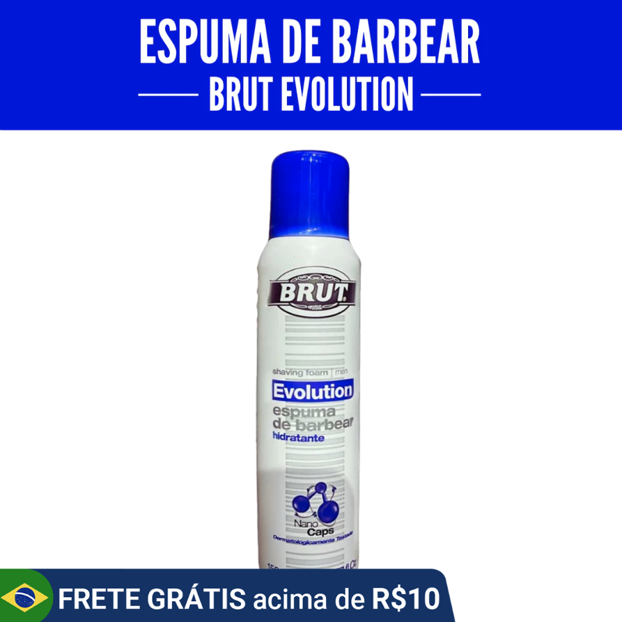 Espuma De Barbear Brut Evolution 150ml | Shopee Brasil