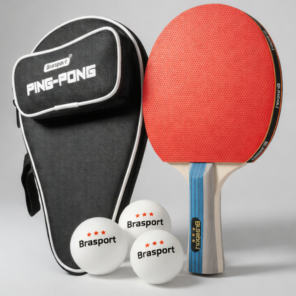 Raquete Profissional Com Estojo 3 Bolinhas Para Ping Pong Tênis de Mesa ...