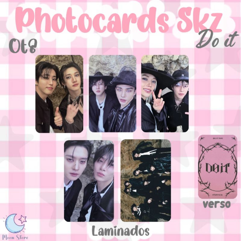 5 photocards Stray Kids Do it frenteverso laminado fanmade Bangchan Lee ...
