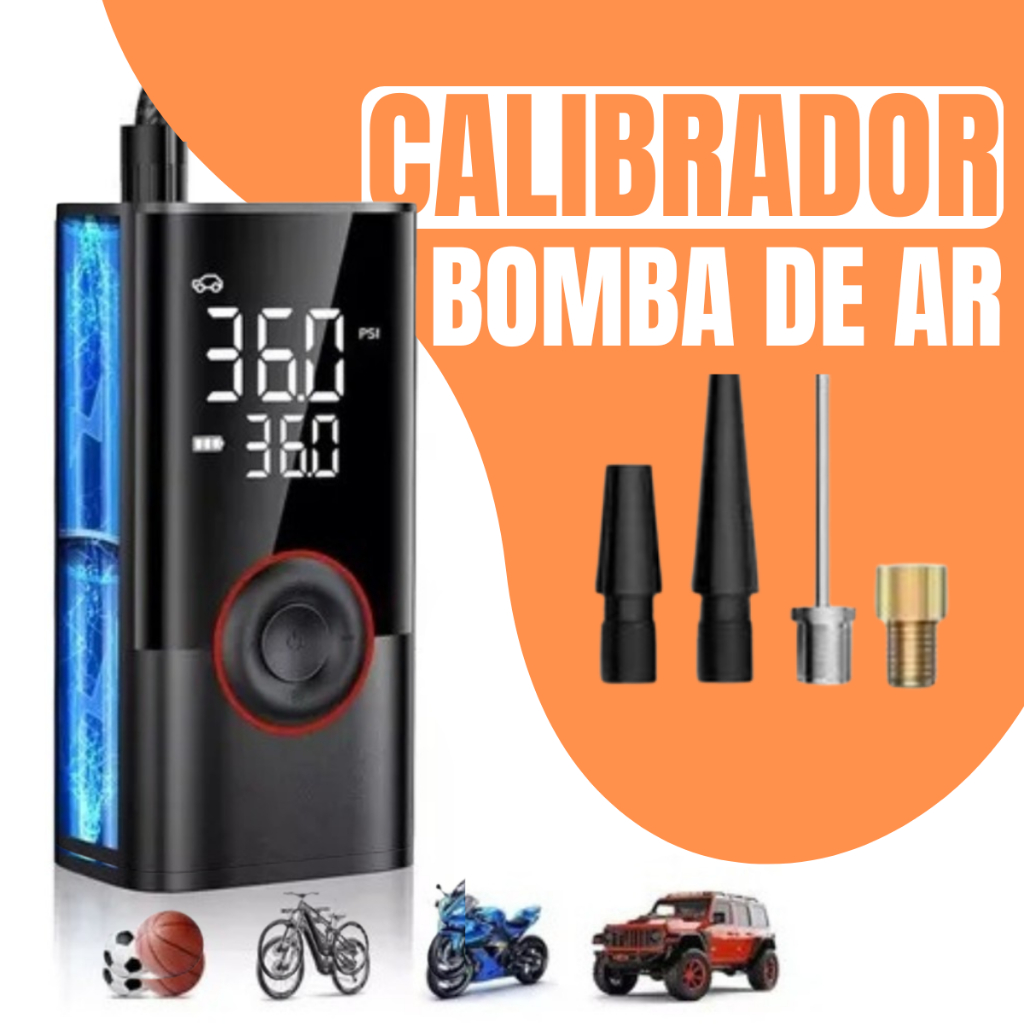 Calibrador Bomba de Ar Digital Portátil Recarregável | Compressor ...