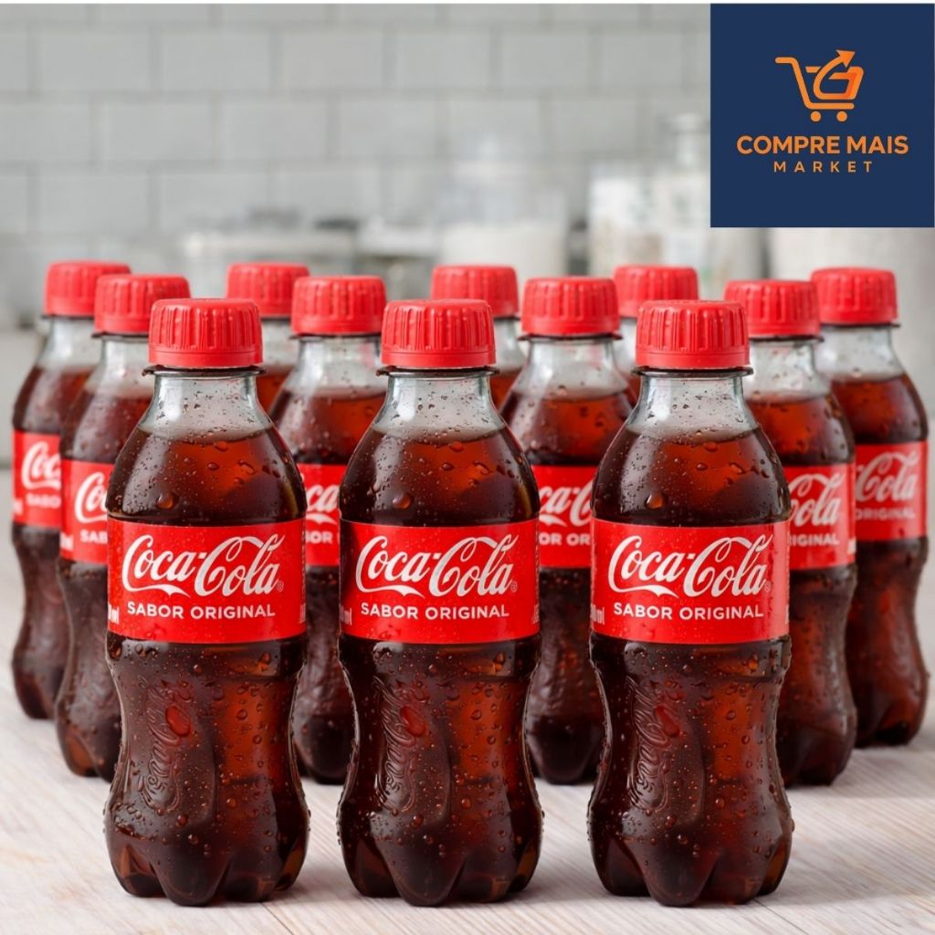 Fardo Coca-Cola Mini 200ml | Kit com 12 Unidades Sabor Original | ENVIO ...