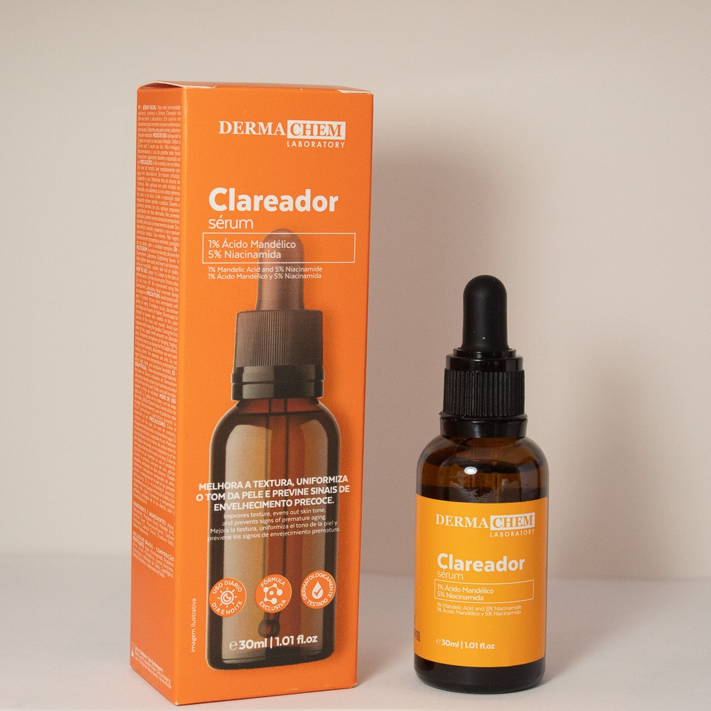 Derma Chem Sérum Clareador uso diário dia e noite com Àcido Mandélico e ...