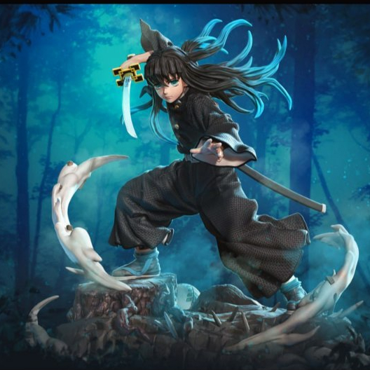 Action Figure Muichiro Tokito Demon Slayer Figura de Ação Pintura a Mão ...
