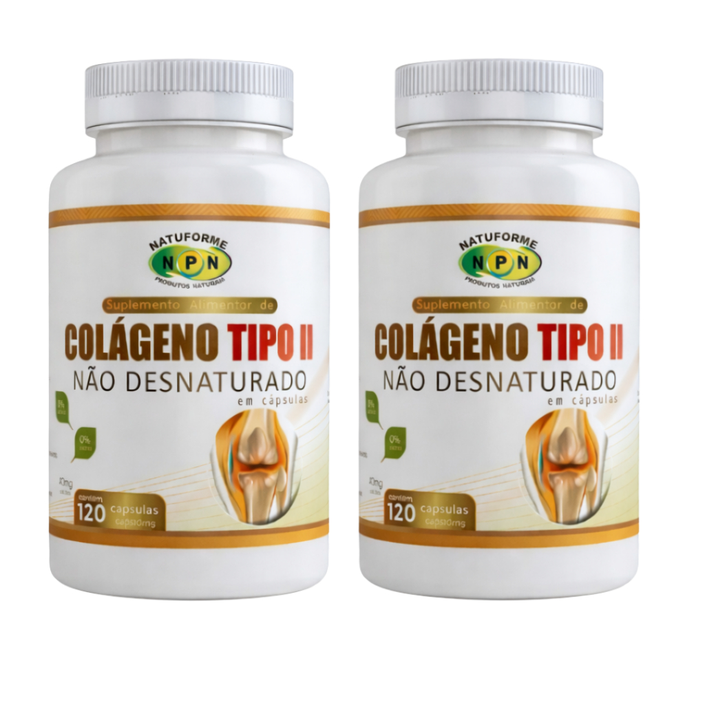 Kit 2x Colágeno Tipo II Não Desnaturado 500mg – 120 Cápsulas Cada ...