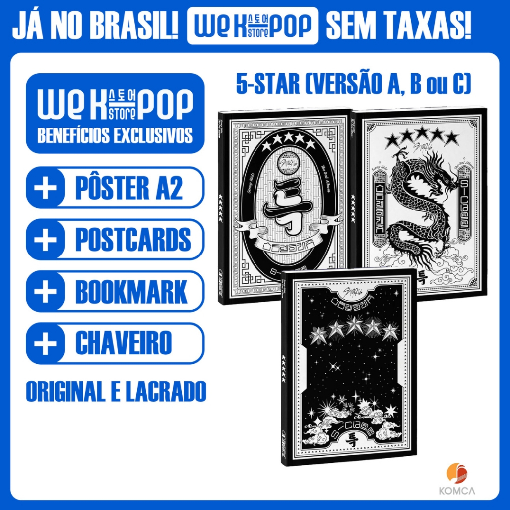 Álbum Stray Kids - 5-STAR (A, B OU C) - ORIGINAL E LACRADO | Shopee Brasil