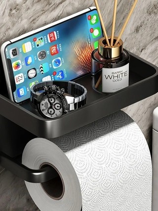 Suporte Papel Higiênico para Banheiro com Apoio Celular Sem Furos ...