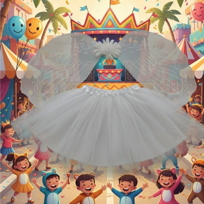 Fantasia De anjo Infantil Sai de Tule + Asa Festa Carnaval | Shopee Brasil