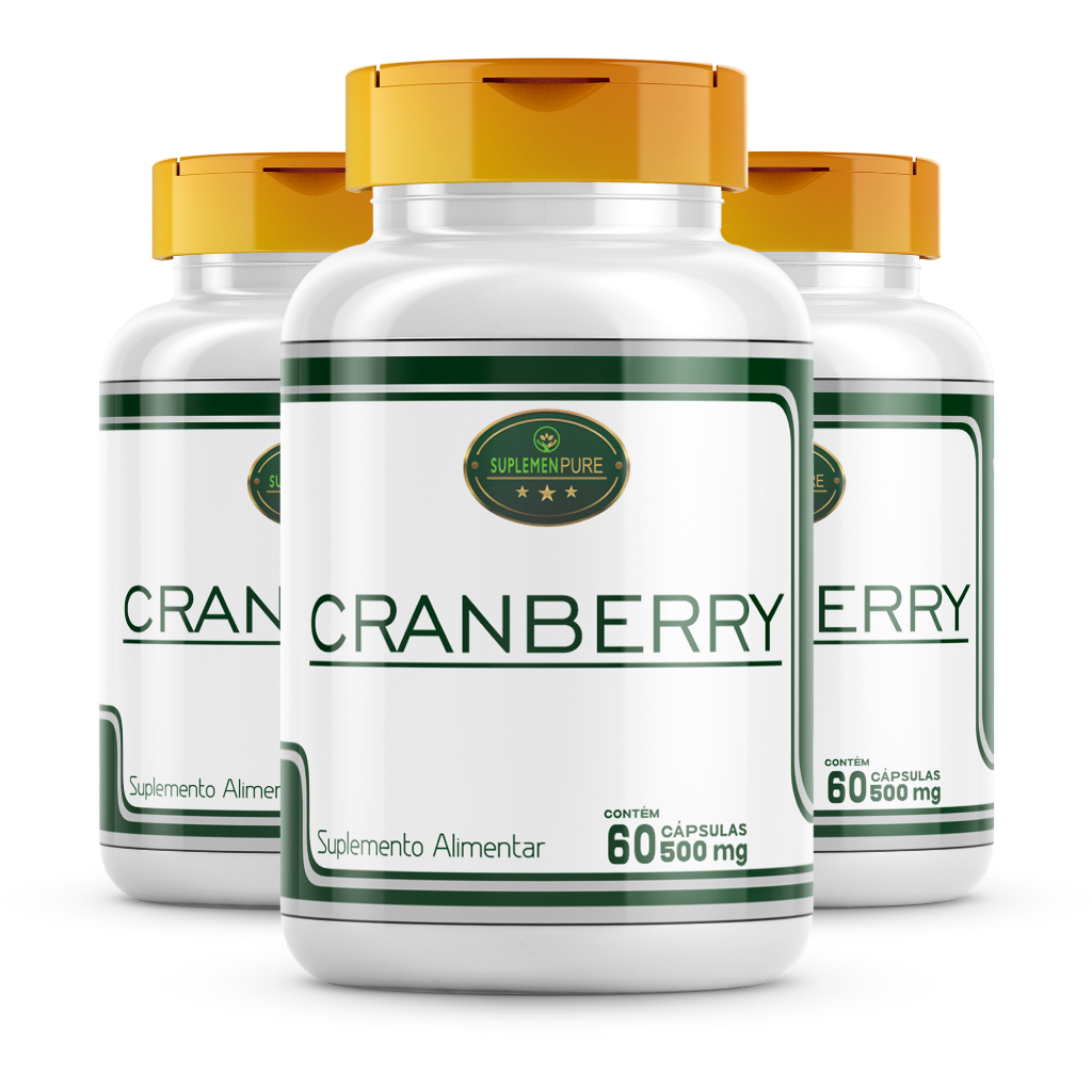 Kit 3 Potes - Cranberry (Oxicoco) 500 Mg - 60 cápsulas | Shopee Brasil