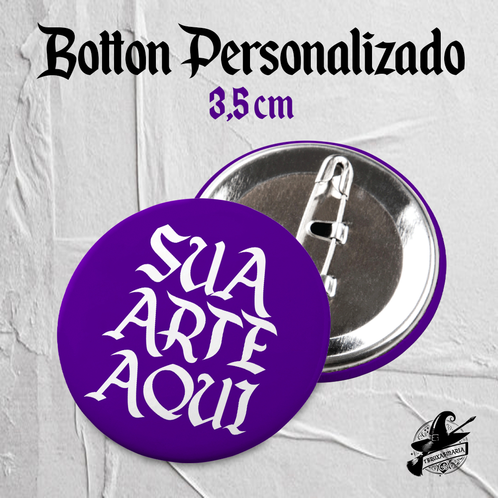 5 - 25 Bottons Personalizados - 3,5 Cm [Button Botom Broche Padrão Para ...