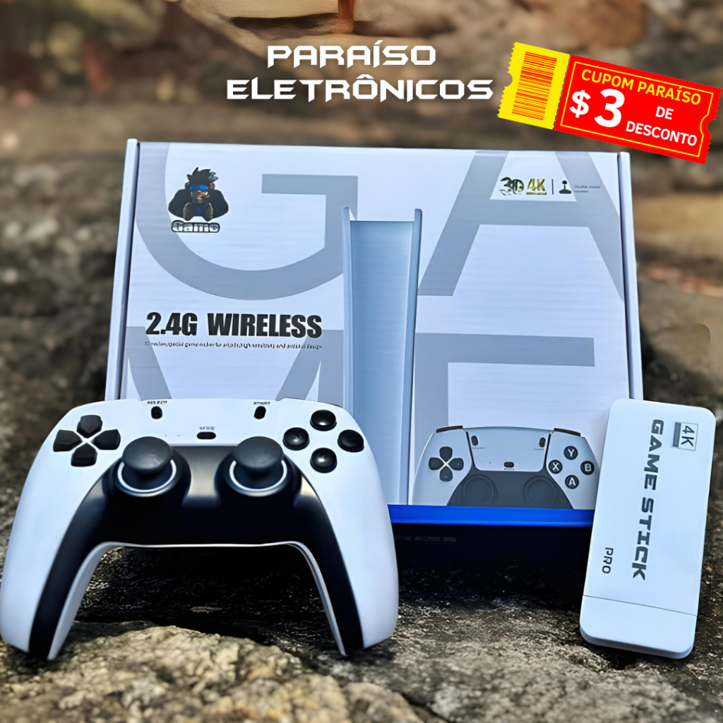 [ORIGINAL] VÍDEO GAME Stick 4k M15 PRO 64gb 20.000 JOGOS HDMI 2026 c/ 2 ...