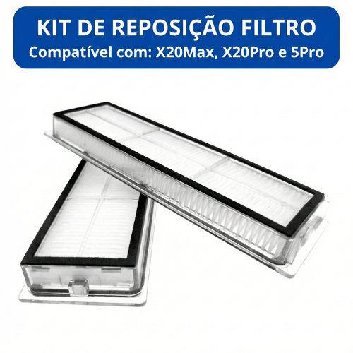 Kit 2 Filtros HEPA M30 Xiaomi Robô Aspirador X20 Max X20 Pro 5 Pro ...