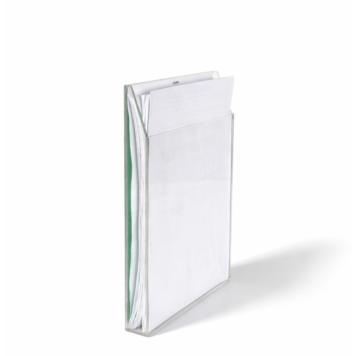 Display Porta Papel A4 Em Acrílico Mesa Paredes Suporta Ate 100 Folhas ...