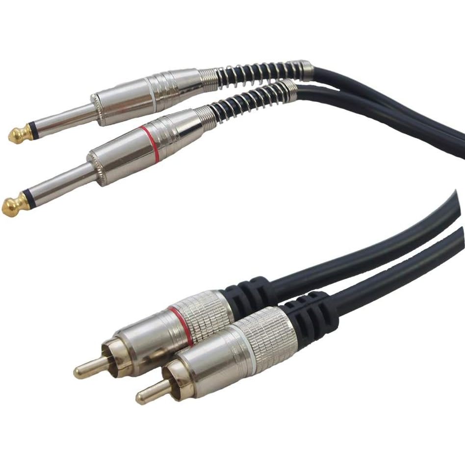 CABO MXT 2 RCA + 2 P10 MONO DOURADO 1.8M | Shopee Brasil