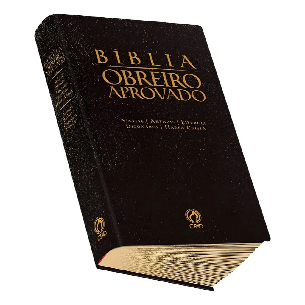 Bíblia Obreiro Aprovado | Média Luxo | Preta | ARC | Harpa Cristã ...