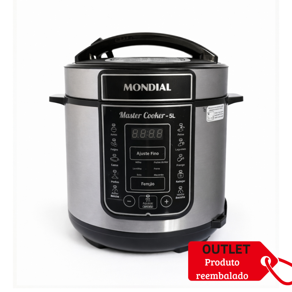 (Outlet) Panela de Pressão Elétrica Mondial Digital Master Cooker PE-38 ...