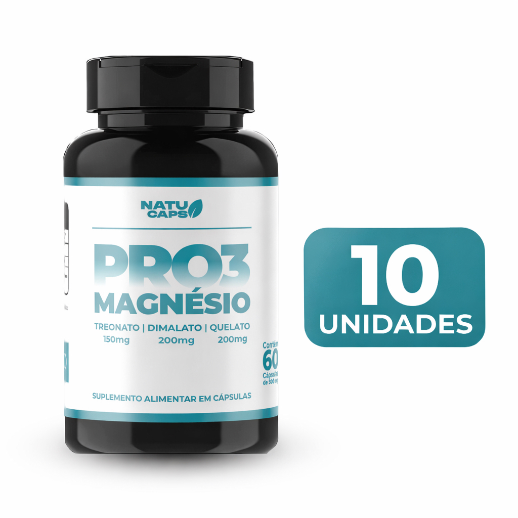 Leve 10 Pague 5 Pro3 Magnésio Premium - 60 Cáps por Pote Treonato ...