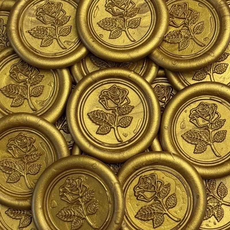 Selo de Cera Dourado Perolado Modelos Florais Diversos para Convites e ...