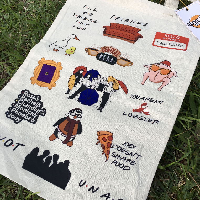 Ecobag Personalizada Série Friends Sacola para praia Bolsa Algodão Cru ...