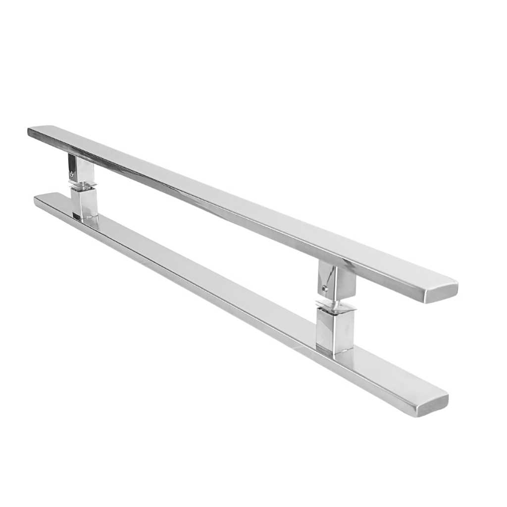 Puxador Inox 40cm Barra Chata Reto Porta Pivotante Madeira Vidro ...
