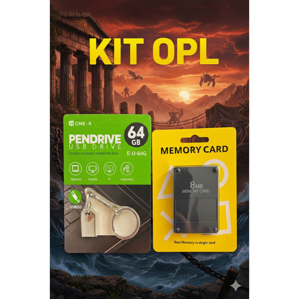 Kit OPL PS2 Pendrive 64GB | Compatível Matrix | Pronto Para Jogar ...
