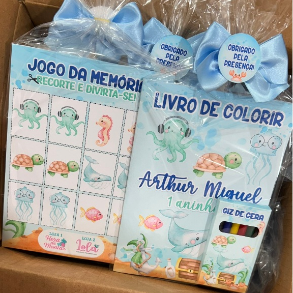 KIT COLORIR Personalizado Fundo do Mar | Lembrancinha Festa Infantil ...