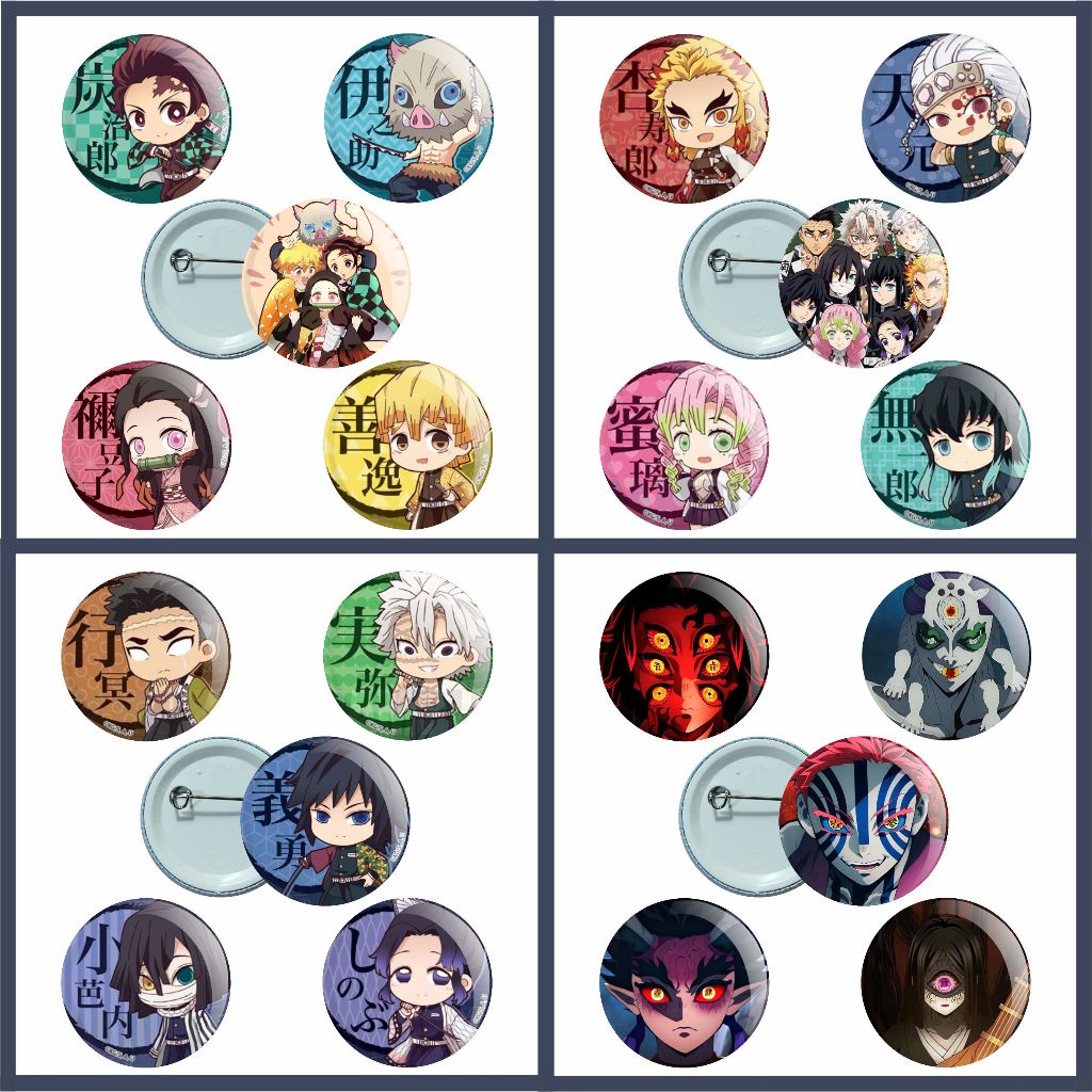 Botons Demon Slayer - Kit 5 botons 3,5 cm - Bottons - Buttons - Broche ...