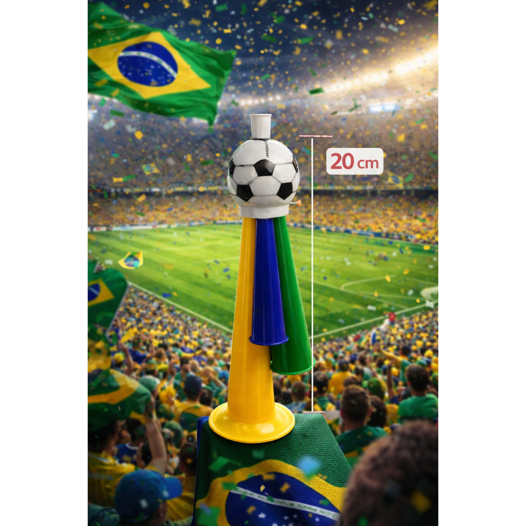 Corneta Assopro Grande Alta Vuvuzela 20cm Jogo Brasil Cordão | Shopee ...
