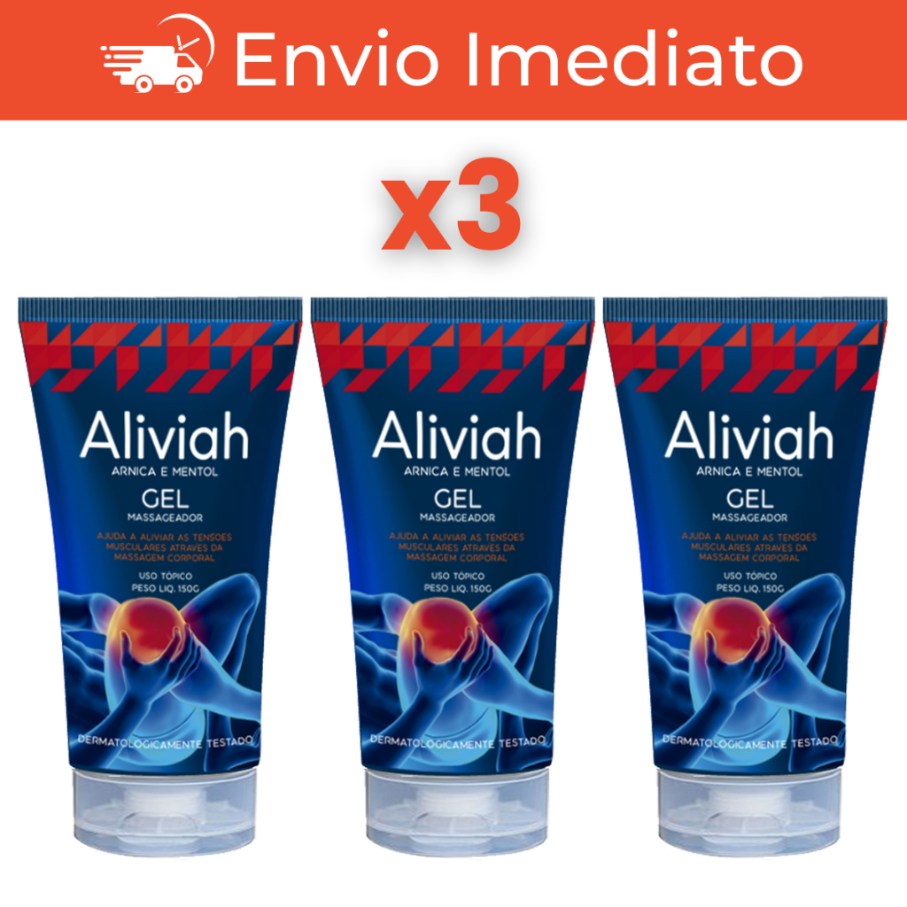 Gel Massageador Aliviah - Arnica e Mentol 150gr Pharma - Kit com 3, 2 ...
