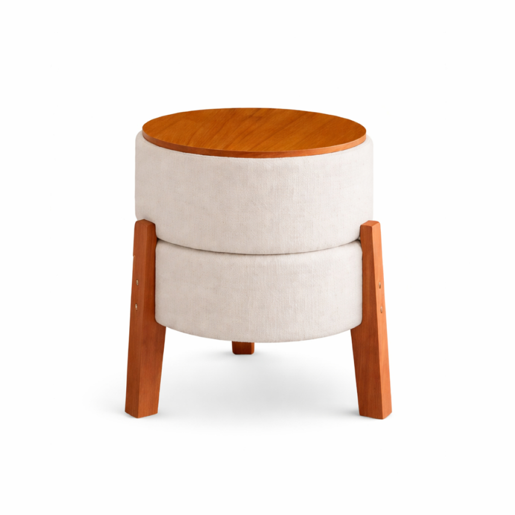 Puff Mesa 2em1 Puff Assento e Vira Mesa Tecido Bouclé Suave ao Toque ...