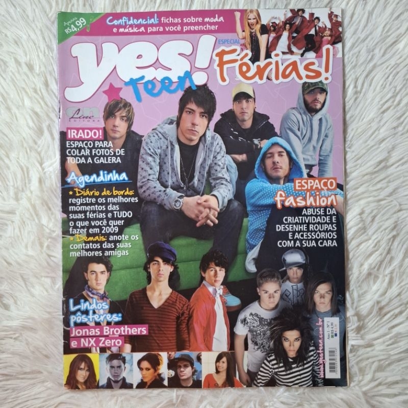 Revista Yes! Teen Férias Nx Zero -Jonas Brothers,Miley Cyrus,Fresno ...