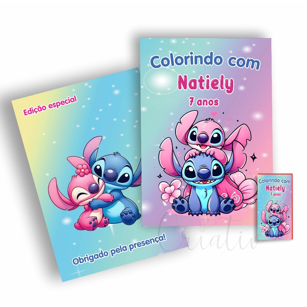 15 Kits Livros de Colorir Personalizados Lilo Stitch e Angel 14,5x20 ...